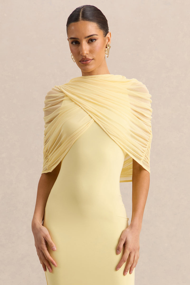Magoria Lemon Mesh Round-Neck Cape – Club L London - UK