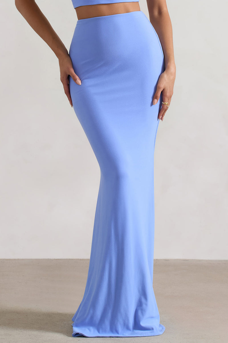 Neve Blue Gathered Maxi Skirt – Club L London - UK